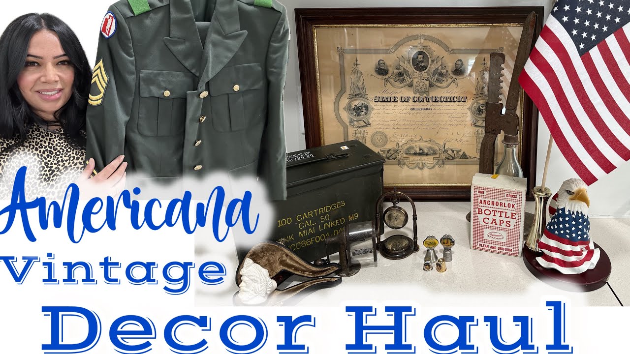 AMERICANA SUMMER DECOR HAUL | VINTAGE PATRIOTIC DECOR | MILITARY DECOR ...