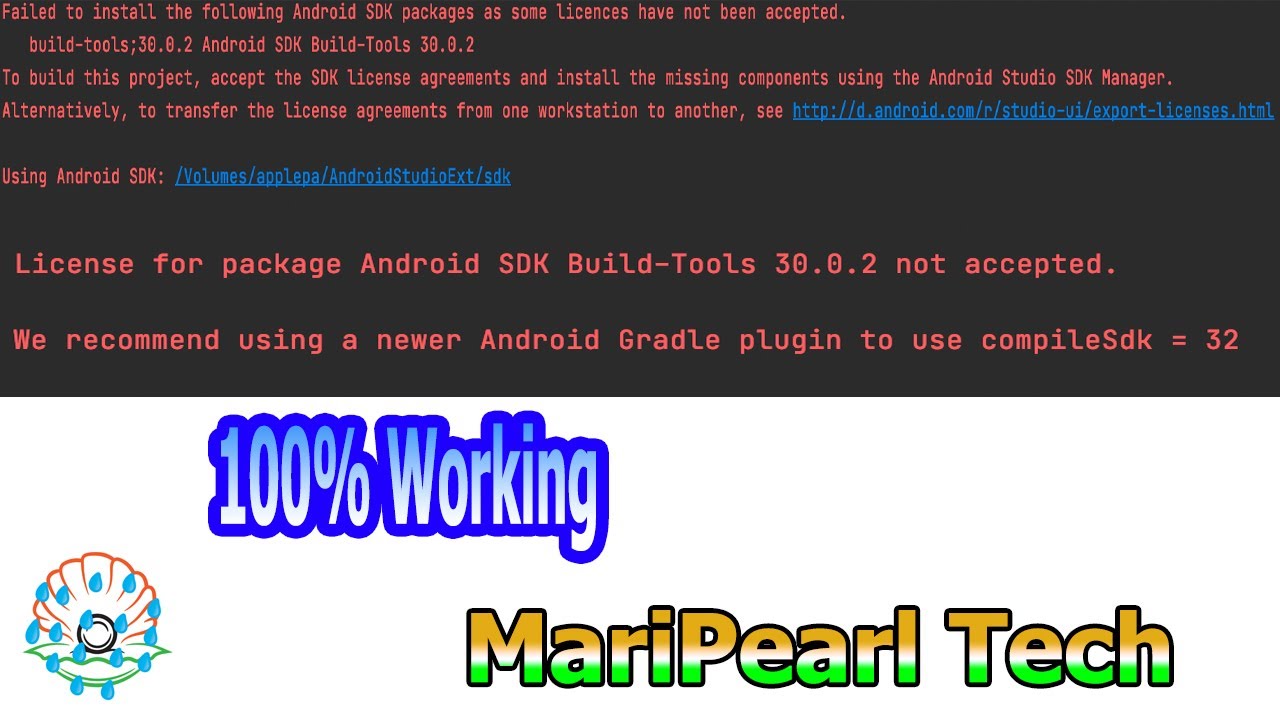 Android Studio SDK License Agreement Problem Solved #MariPearl_Tech # ...