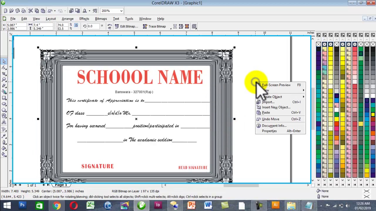 Create a Professional Certificate in CorelDRAW Coreldraw Tutorial - YouTube