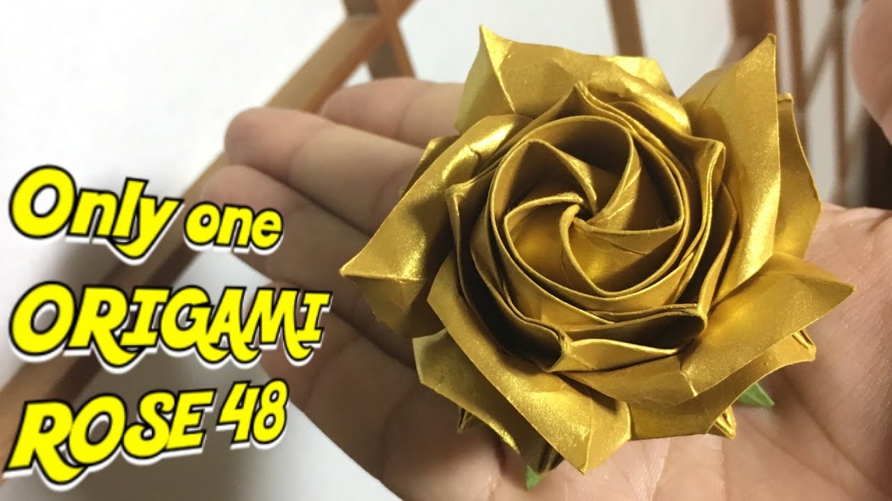 Only one origami rose 48 - YouTube