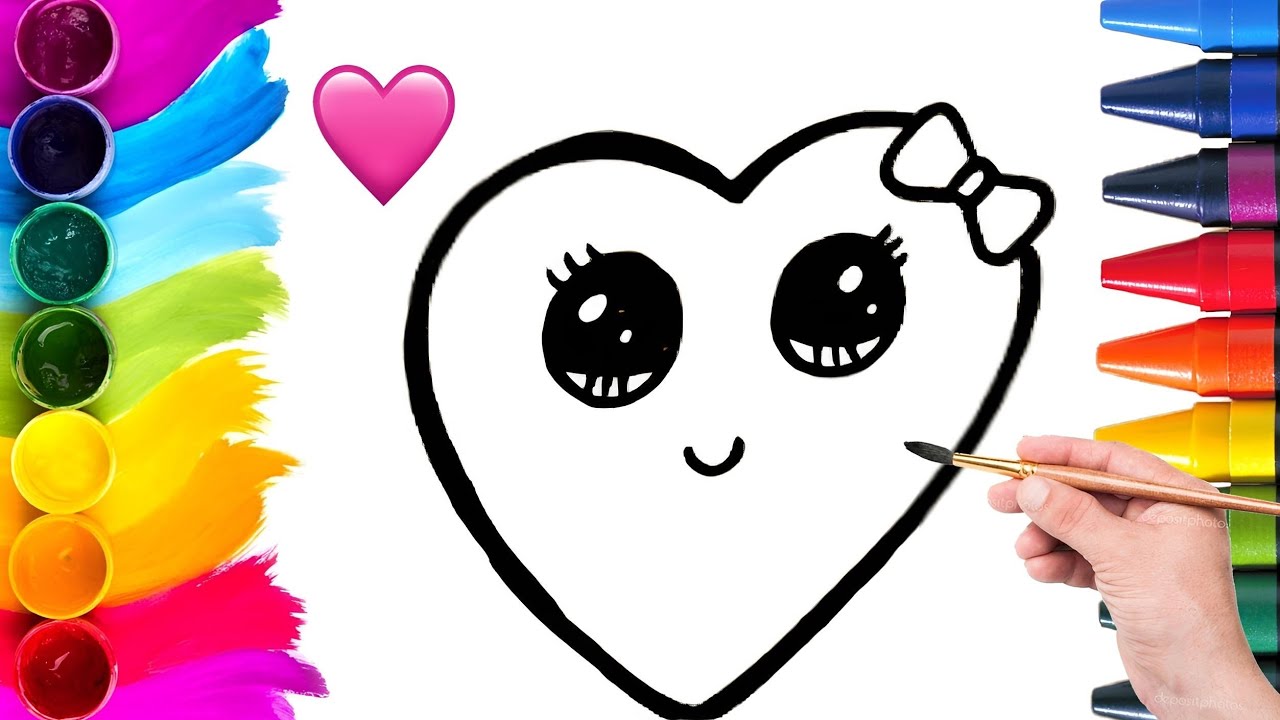 how to draw a heart : draw cute heart easy step by step for kids and ...