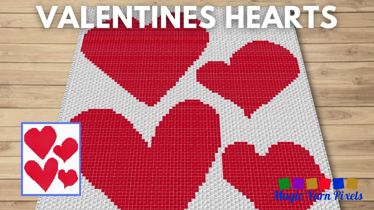 FREE GRAPH Valentines Hearts C2C & Tapestry Crochet Pattern | Magic ...