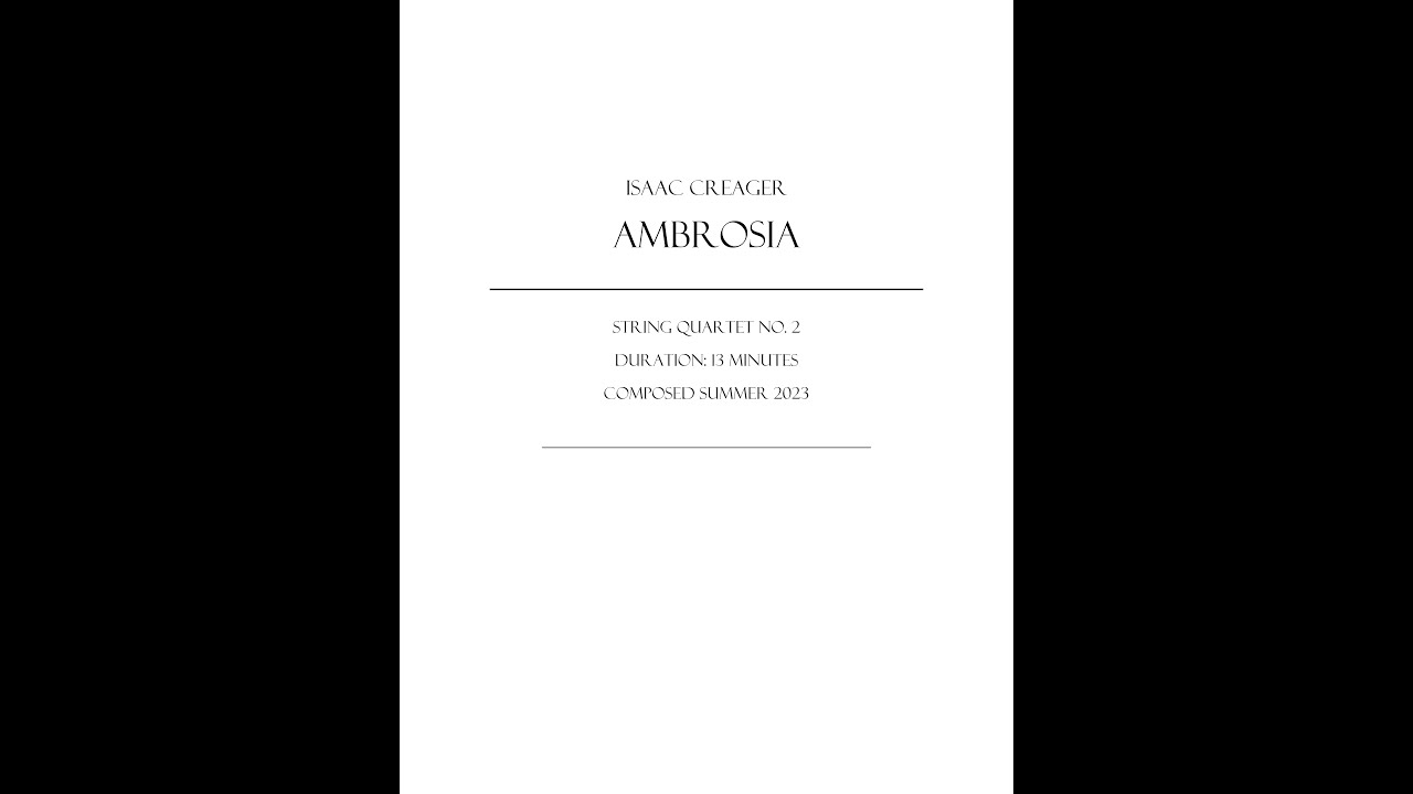 String Quartet No 2, Ambrosia - Score Video - YouTube