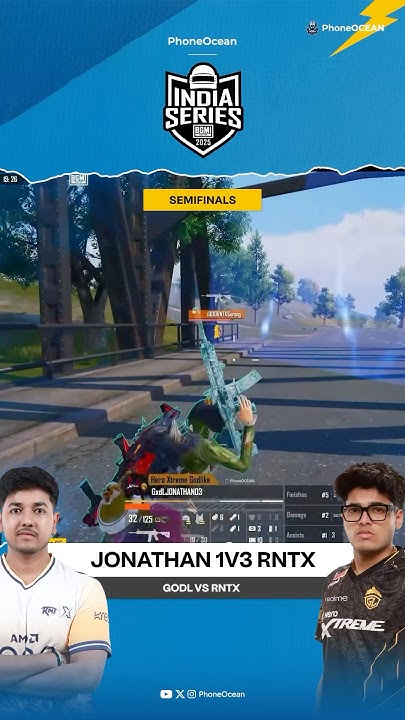 Jonathan 1v3 Rntx - Bgis Semifinal #godlike #jonathangaming - YouTube