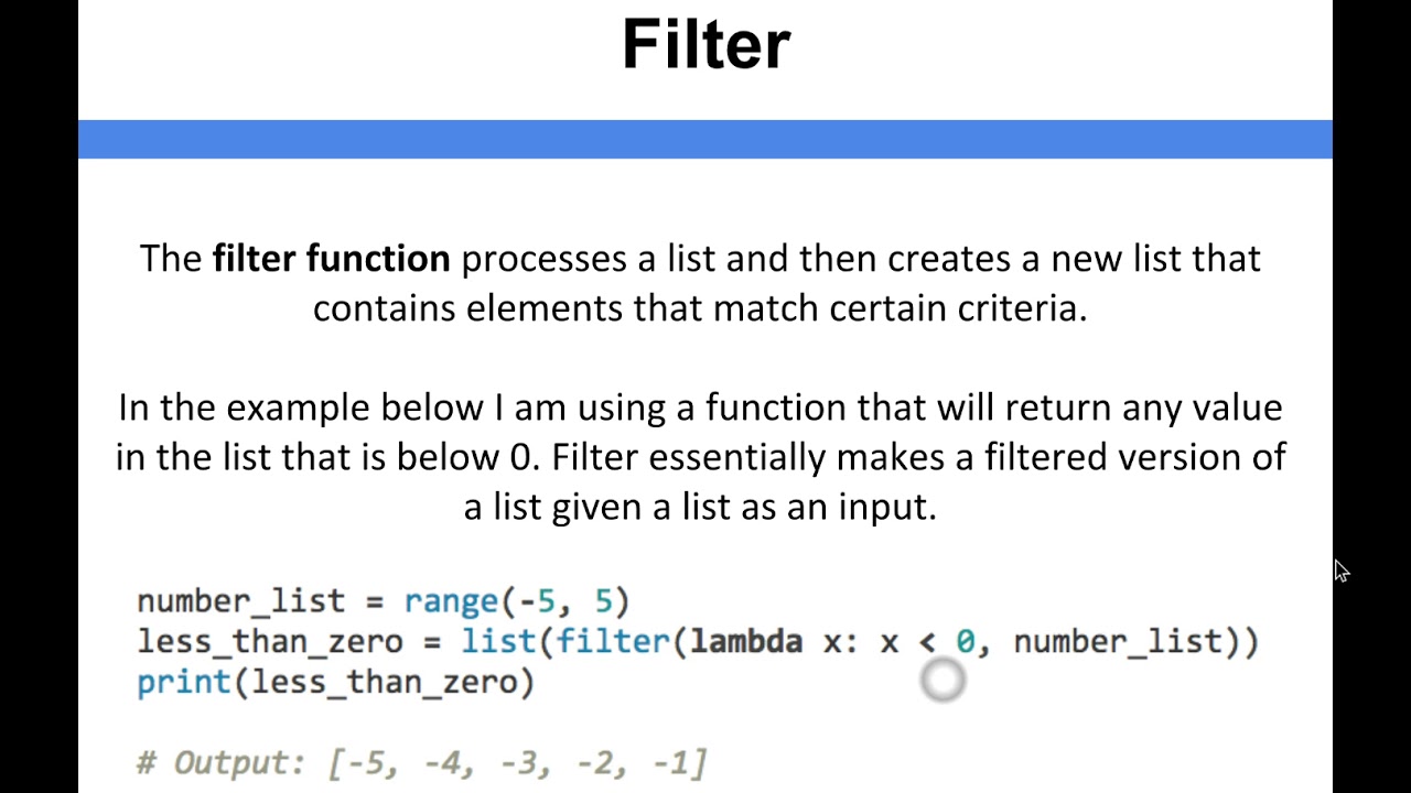 Functional Programming - Filter - YouTube