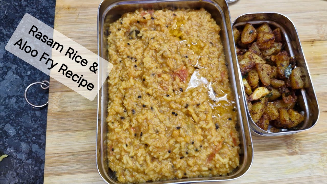 One pot Rasam Rice Recipe with Aloo Fry || South Indian Rice Recipe ...