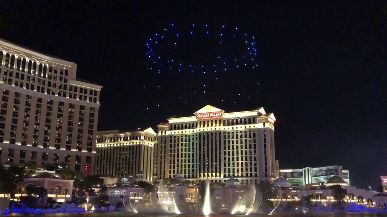 Intel Drone Light Show Over Bellagio Fountain - YouTube