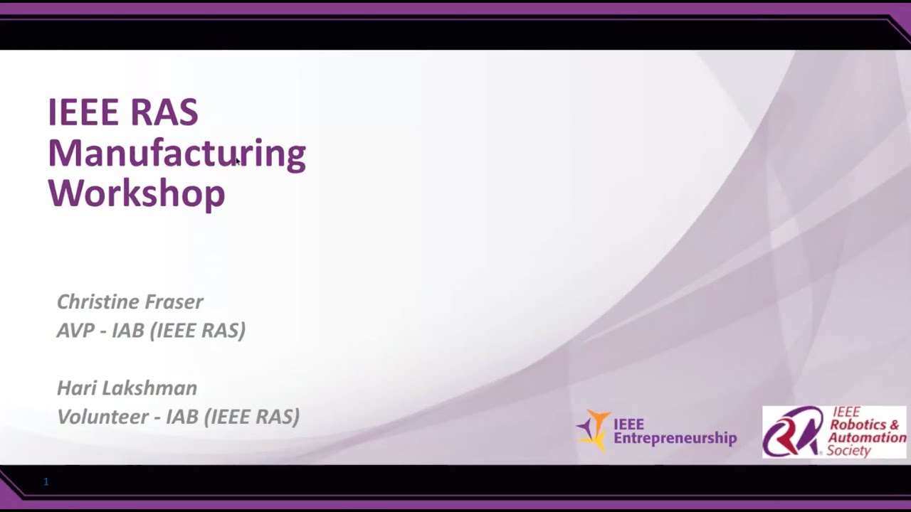 IEEE RAS Manufacturing Workshop - YouTube