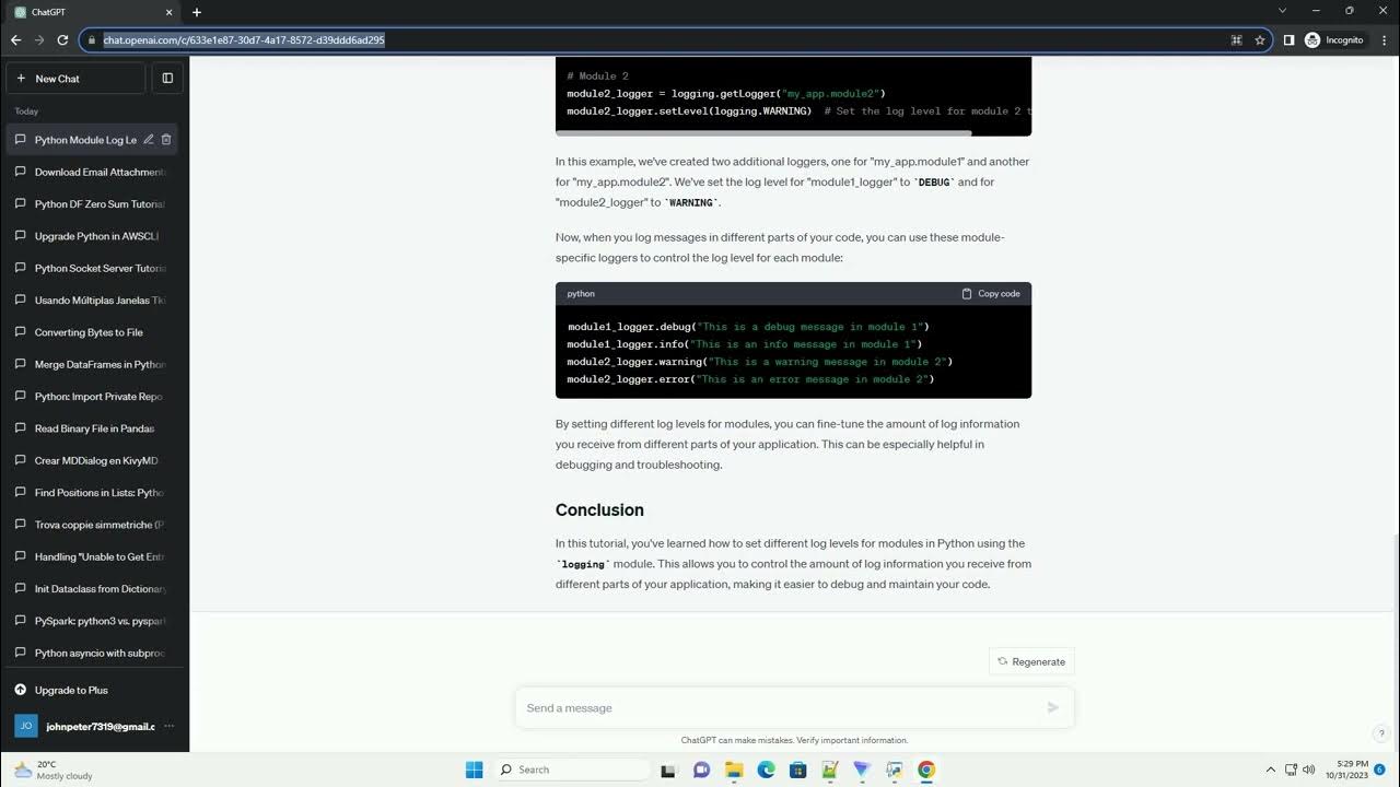 Different log level for module in Python - YouTube