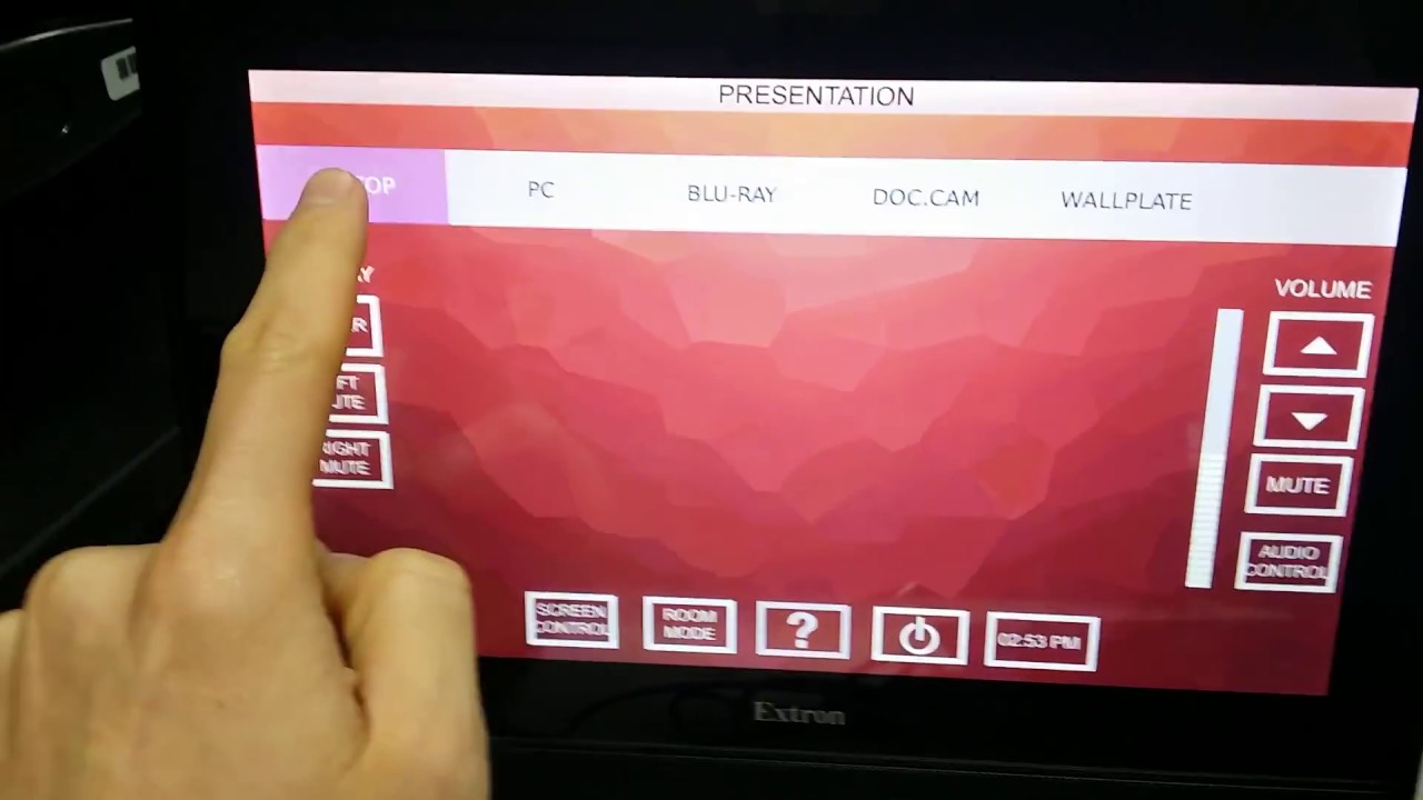 Extron touch panel - better layout - YouTube