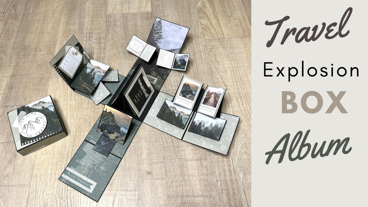 Travel Explosion Box Album | Mini Pop-Up Cards - YouTube