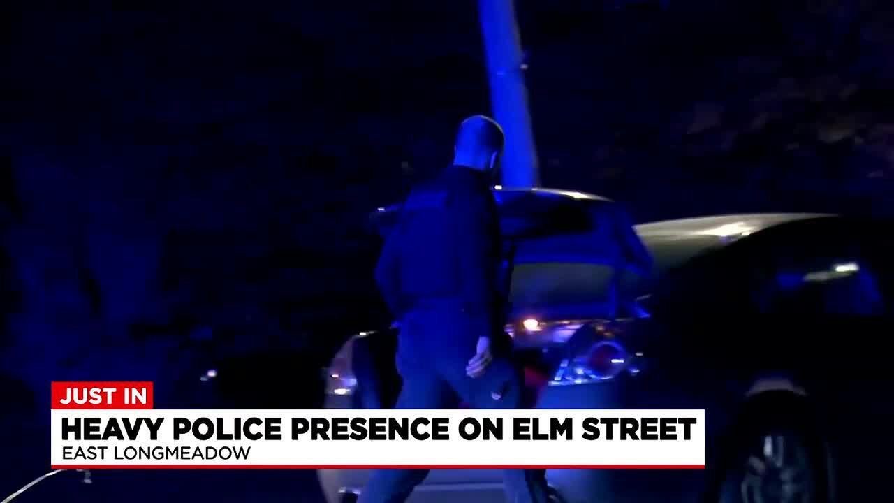 Heavy police presence seen on Elm Street in East Longmeadow - YouTube