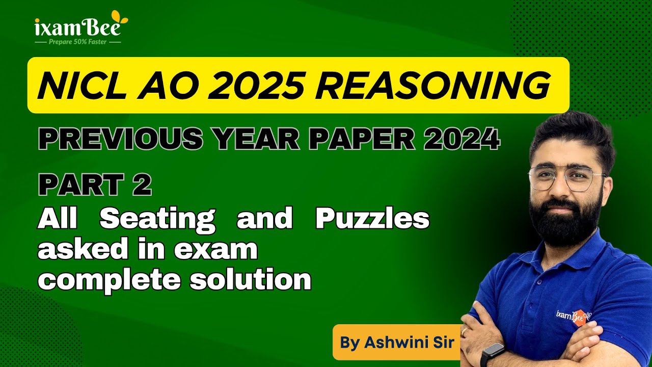 NICL AO Previous Year Paper 2024 | NICL AO Reasoning Puzzle and ...