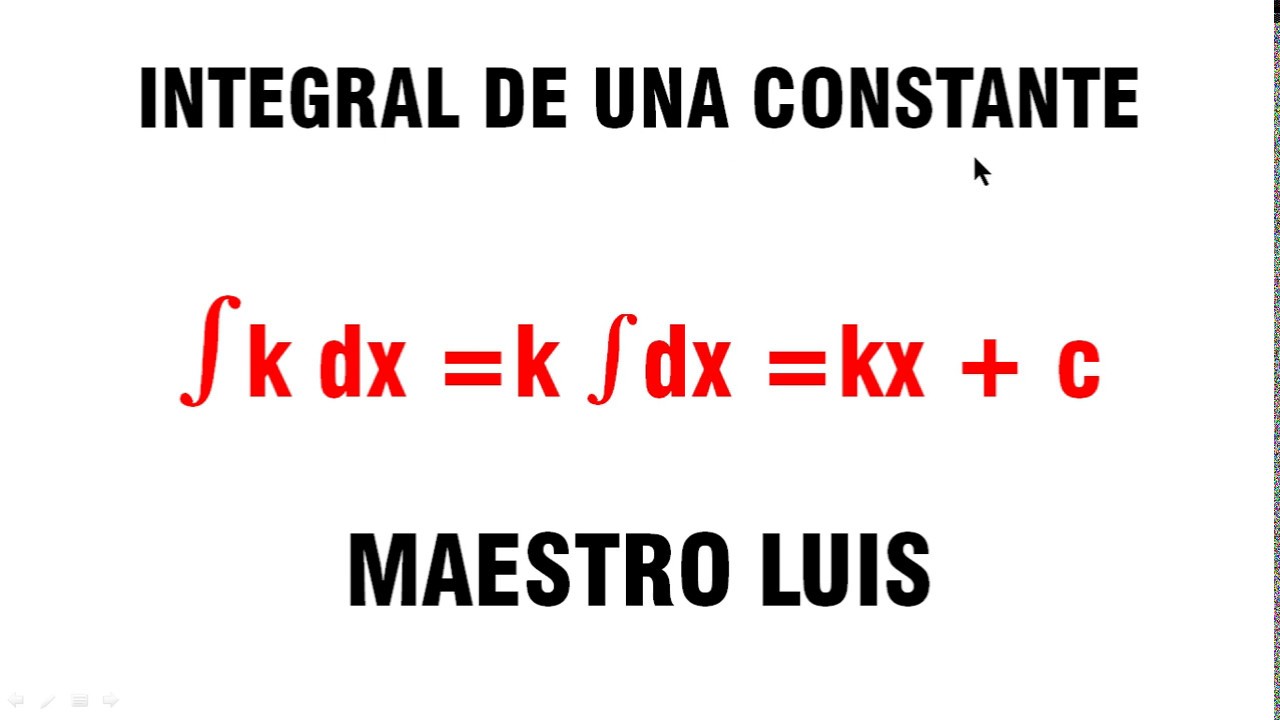 Integral de una constante - YouTube