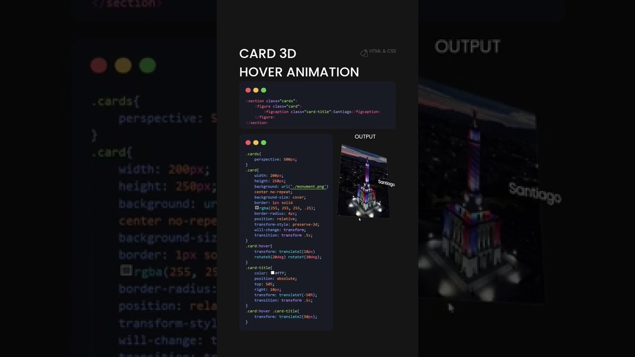 Card 3D Hover Animation - YouTube