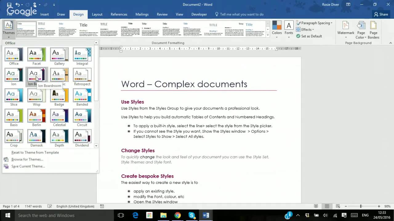 Use Styles in Word 2016 for Reports with impact - YouTube
