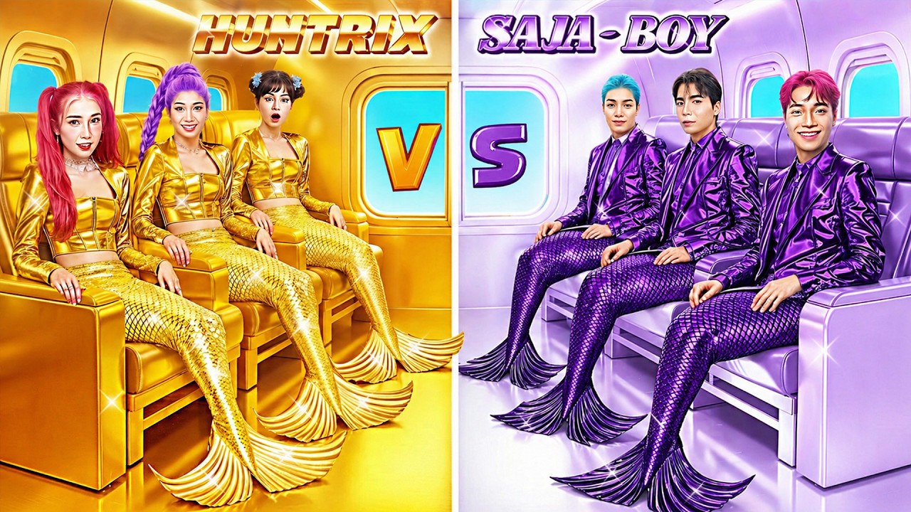 Huntrix vs Saja Boys: Coppia Ametista Povera vs Oro Ricco in Aereo ...