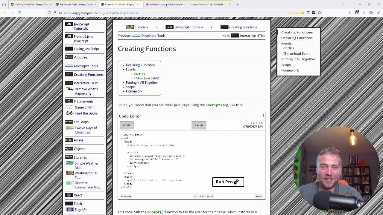 Creating Functions in JavaScript - Intro to Web Dev Fall 2024 - YouTube