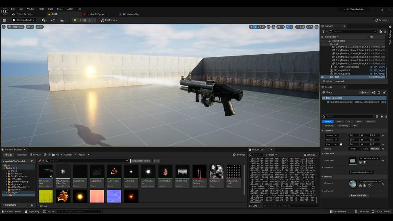 Unreal Niagara Projectile FPS - YouTube