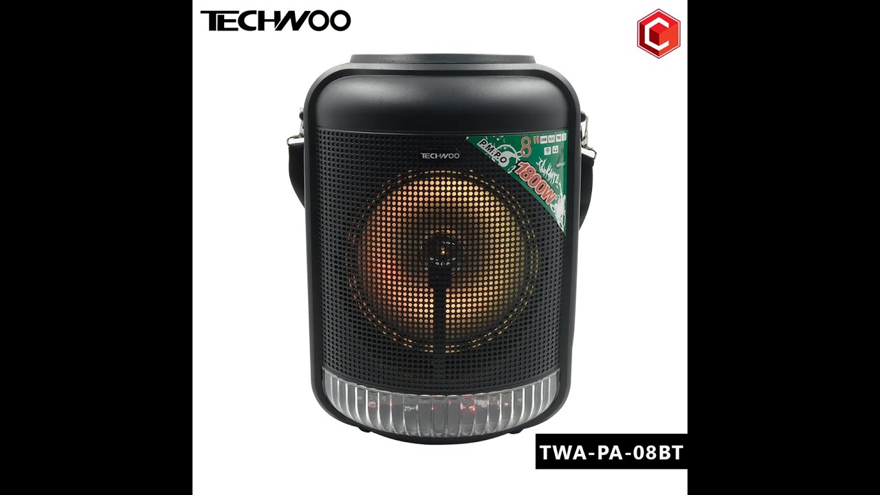 Portable Speaker System w/Mic and Remote TECHWOO TWA-PA-08BT - YouTube
