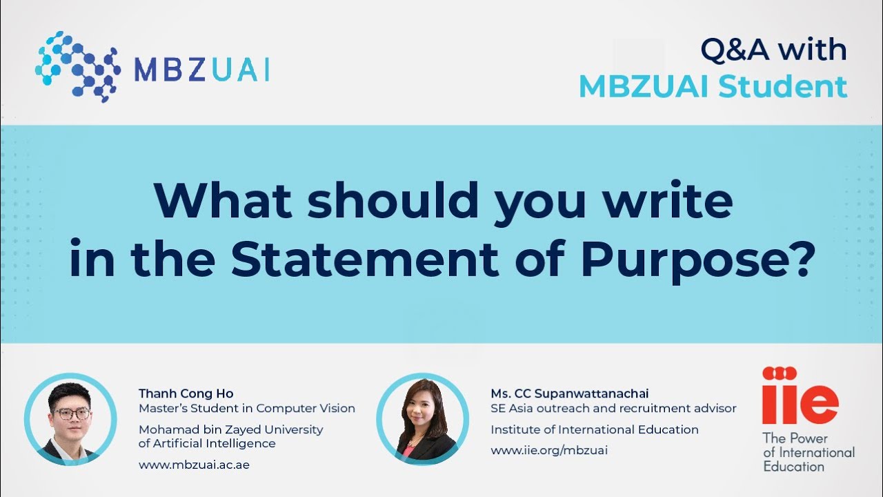 [MBZUAI] IIE Southeast Asia - Q&A How to write a good Statement of ...