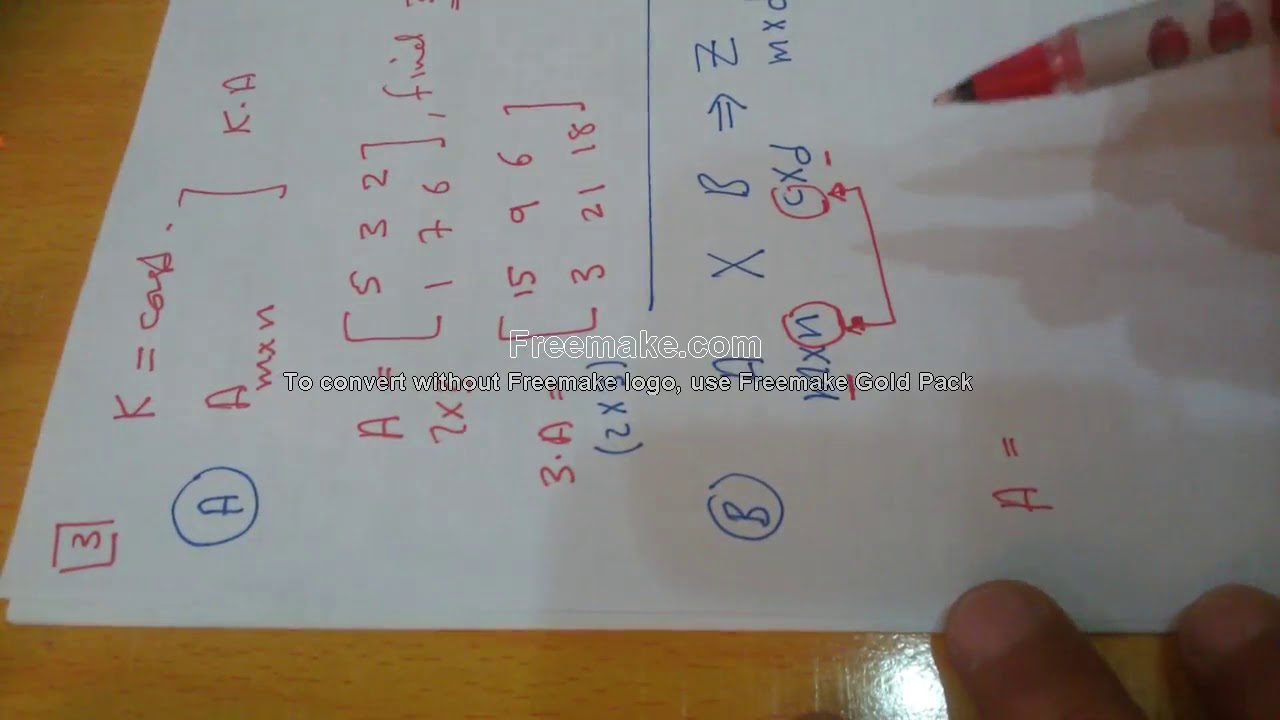 Matrices and Determinants 4: Multiplication of a Matrices - Part 1 ...