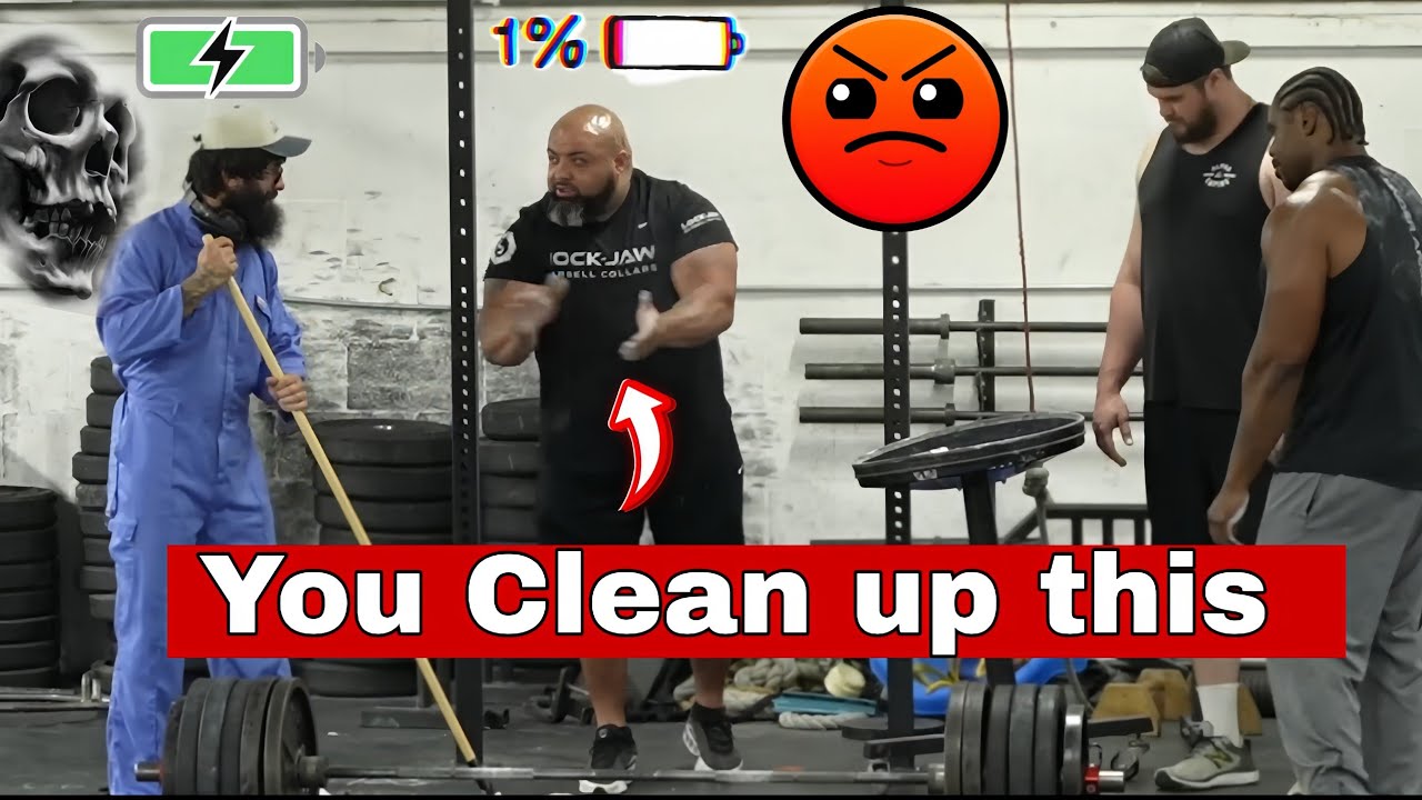 Angry Bodybuilder humble by Anatoly 32KG mop/One of the best prank ...