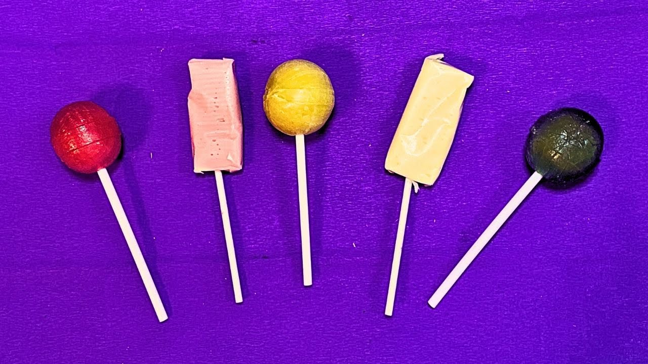 2 CHEWABLE CANDIES AND 3 LOLLIPOPS 🍬🍭Satisfying video| Unpacking ...