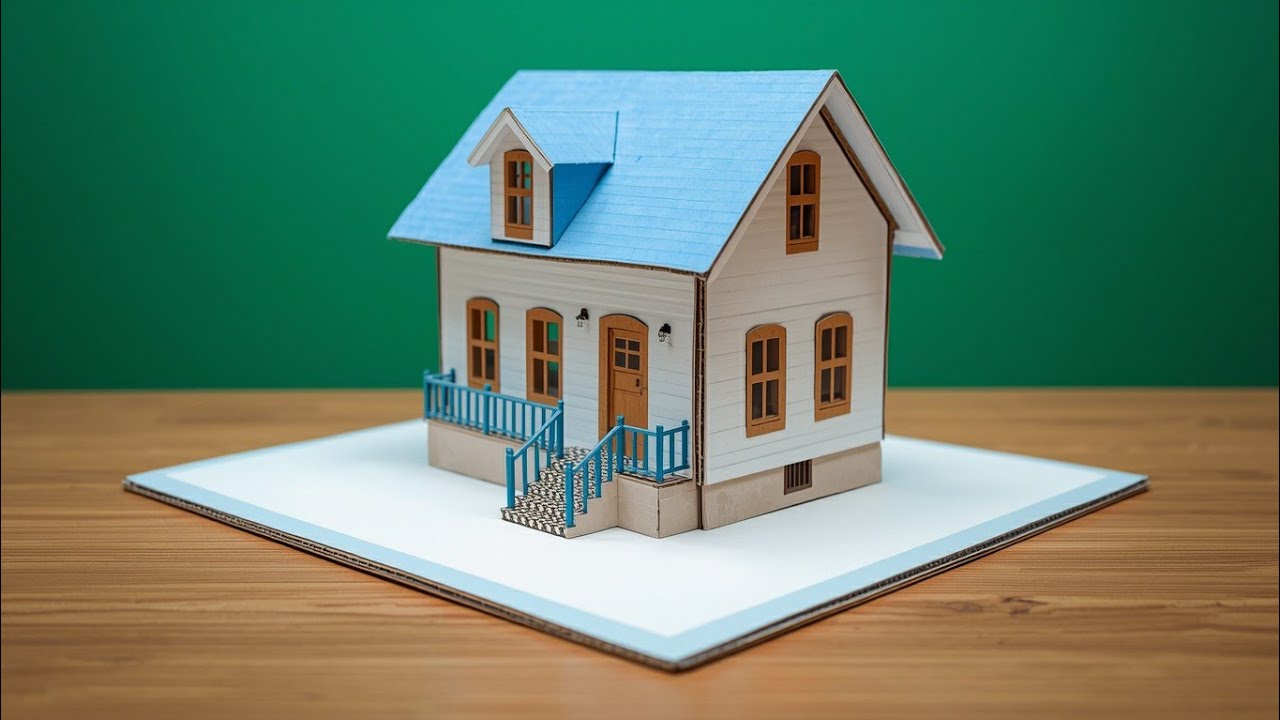 How to Make a Mini Cardboard House with Garden DIY School Project ...