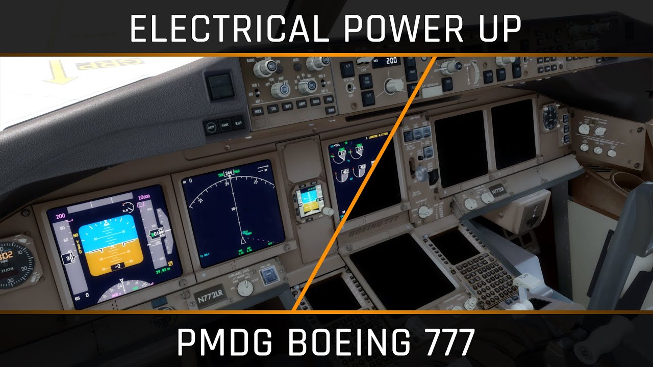 PMDG Boeing 777 - Electrical Power Up - YouTube