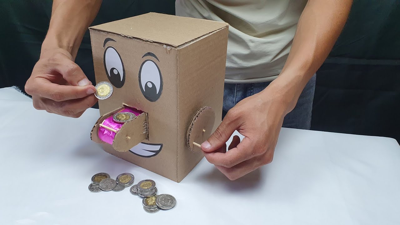 How To Make Coin Bank From Cardboard | Amazing Cardboard Project - YouTube