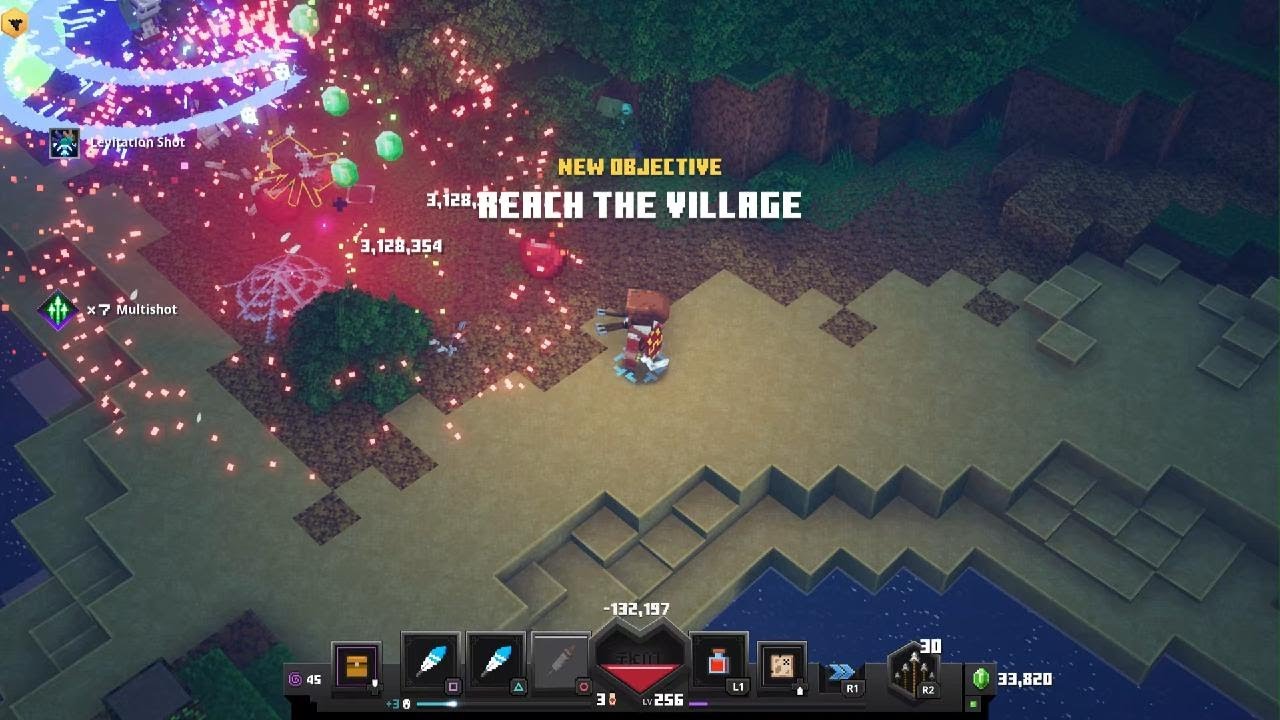 Minecraft Dungeons harp with multi shot + dynamo + leviation - YouTube