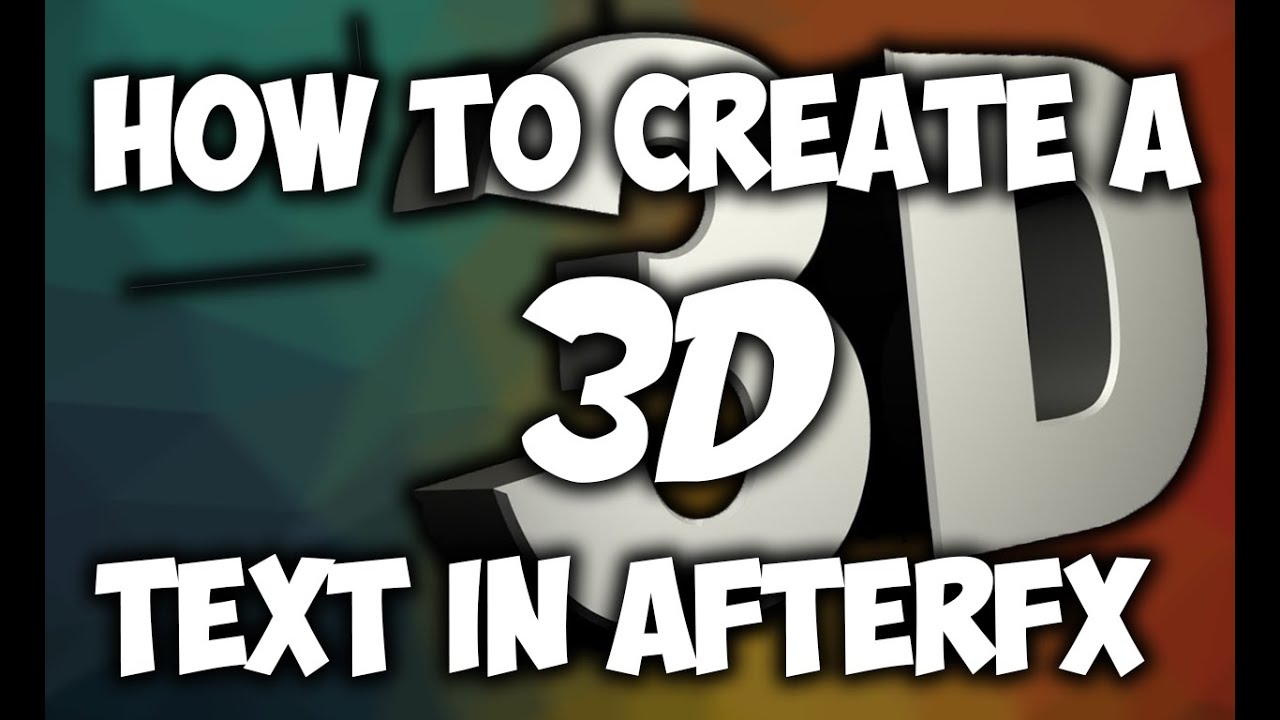 After Effects Tutorial CS6,CC New 3D Text Extrusion - YouTube