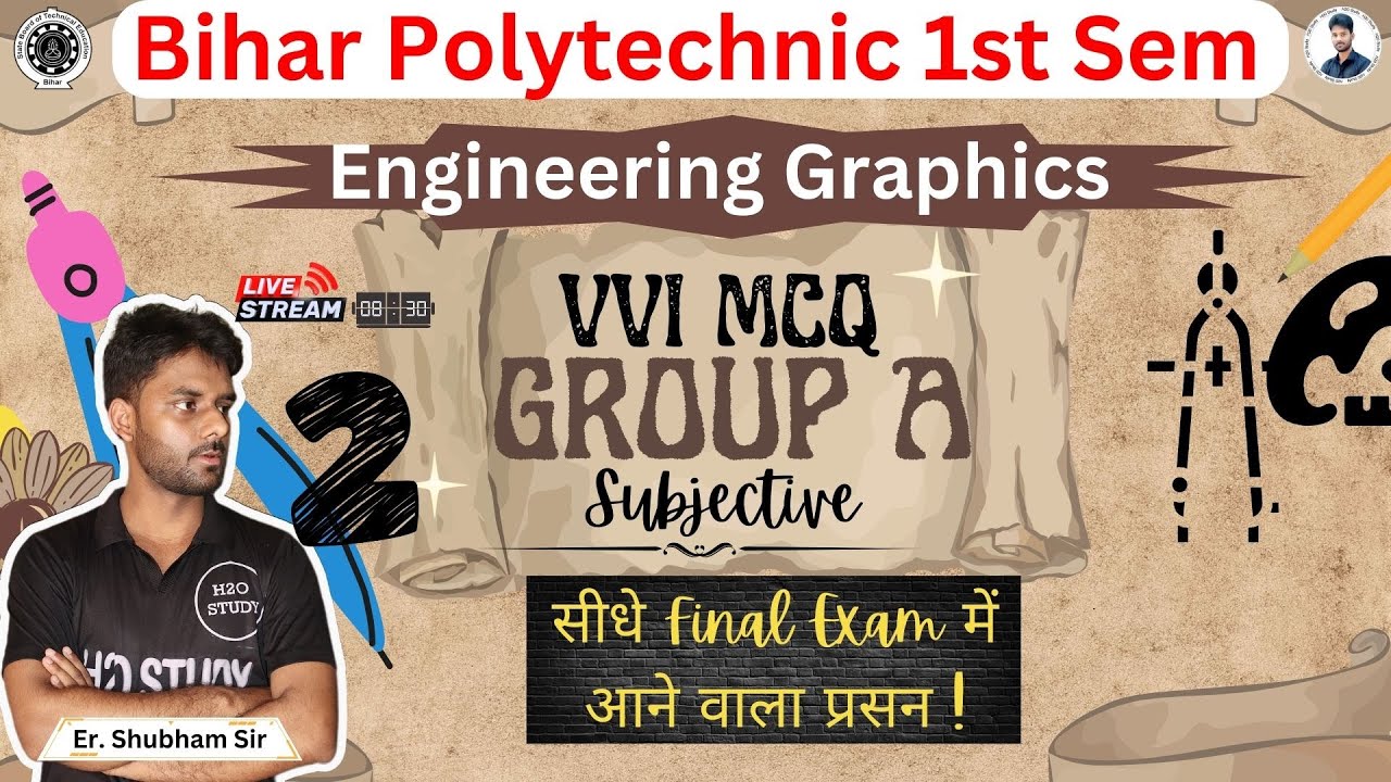 Engineering Graphics bihar polytechnic 1st semester|engineering graphics vvi objective question ...