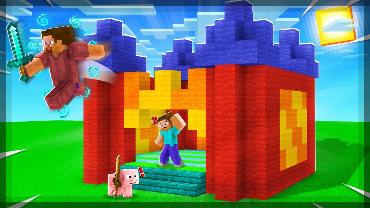 How to Build a Working Bouncy Castle in Minecraft | KindZombie - YouTube