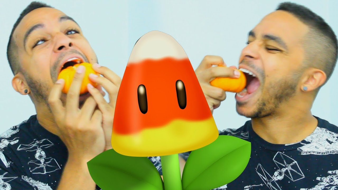 Candy Corn Flower Power-Up and Pumpkin Eating! - YouTube