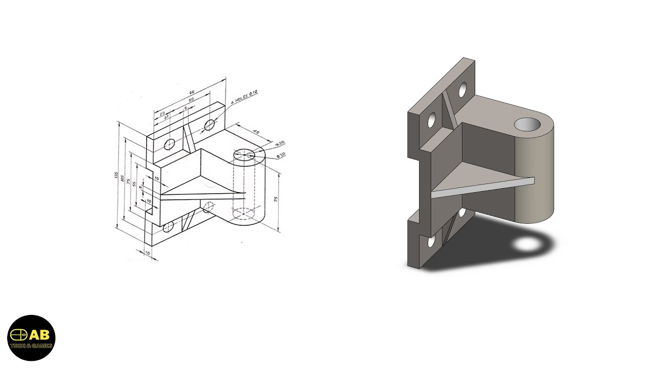 Guide Bracket in SolidWorks | SolidWorks Tutorial | Part Design | Part ...