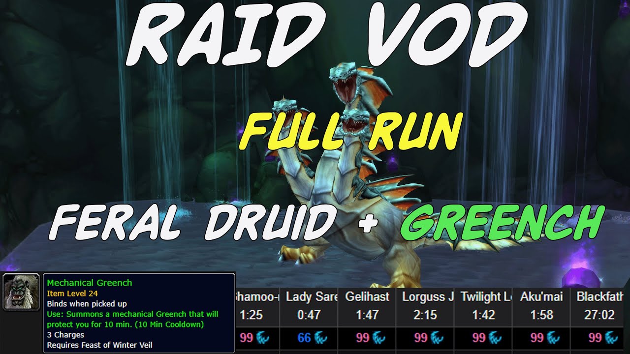 TOP Feral DPS POV Raid Vod | Greench Carry | Feral Druid Season of ...
