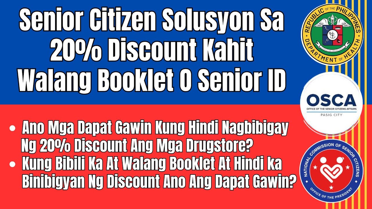 Senior Citizen Booklet Eto Na Ang Kasagutan Kung Walang Discount na 20% ...