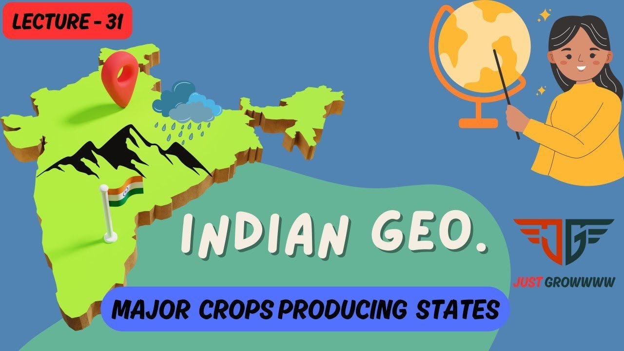 Lecture 31 || Major crops production states || #indiangeography # ...