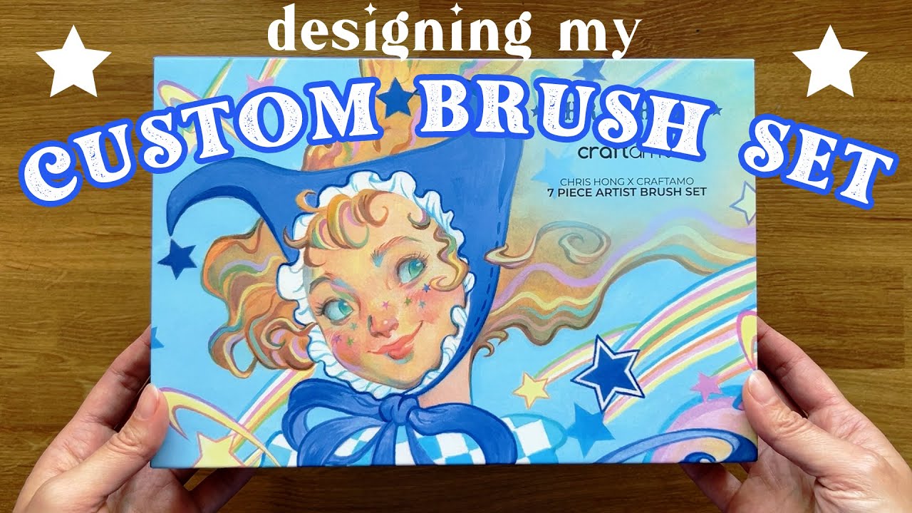 ★Designing the box art for my custom brush set! 👀 Acrylic illustration ...