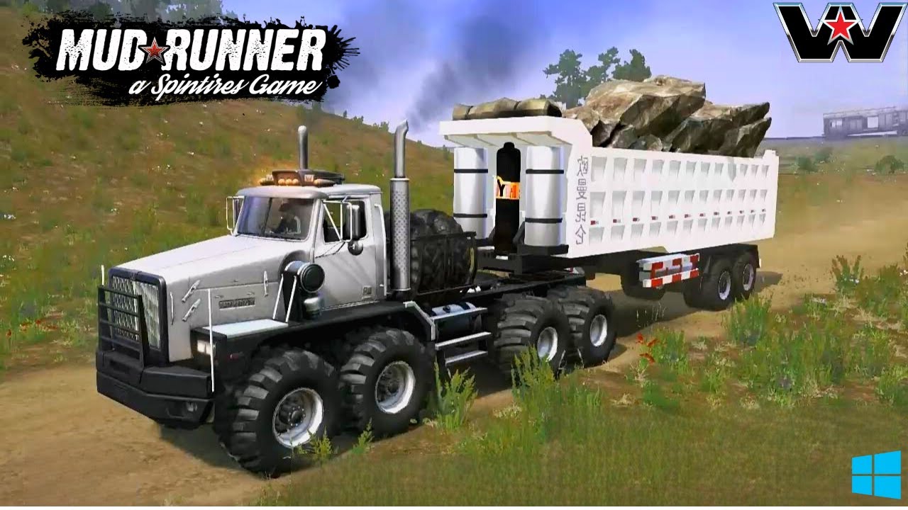Spintires: Mudrunner | Western_Star_6900XD_8x8 explore the world with stone - YouTube