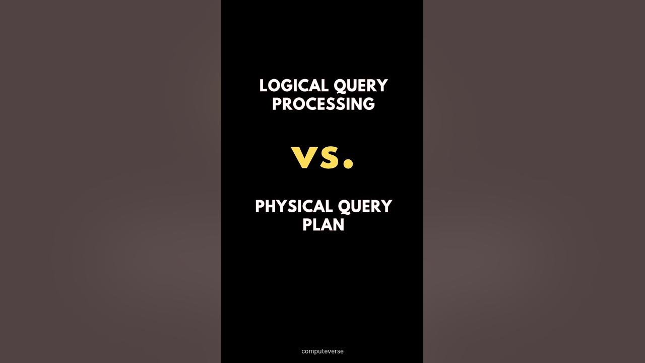 SQL LOGICAL QUERY PROCESSING Vs. PHYSICAL QUERY PLAN ️ - YouTube