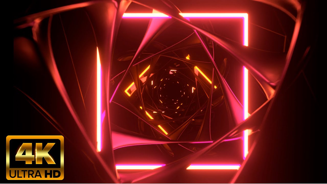 Calm Dark HIGH Definition Calm 4K Neon Tunnel Screensaver loop VJ - YouTube