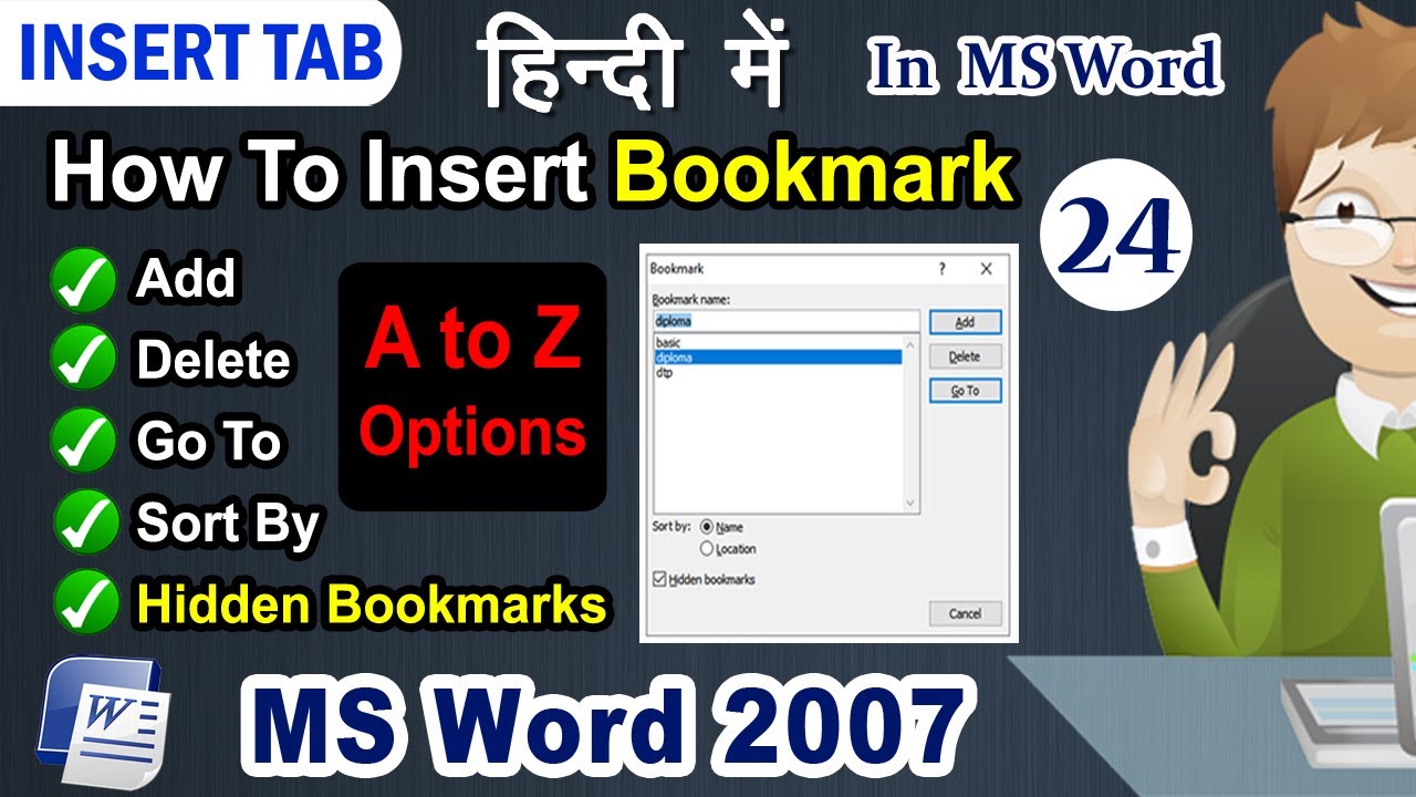 Microsoft word bookmarks | How to insert bookmark in ms word | Be A ...