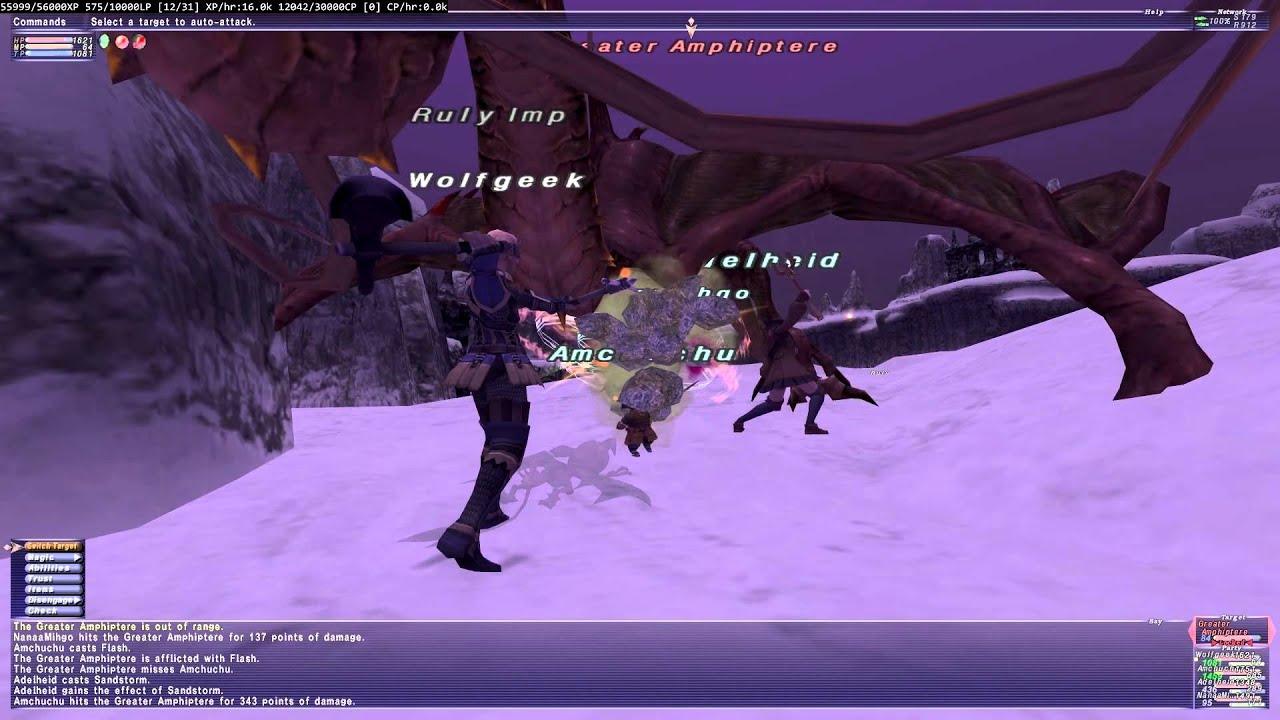 FFXI NM Greater Amphiptere - YouTube
