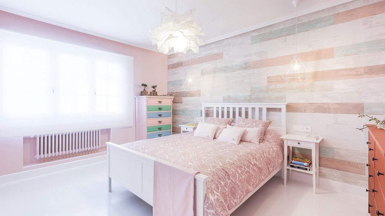 Decorar un dormitorio en tonos rosas - Decogarden - YouTube
