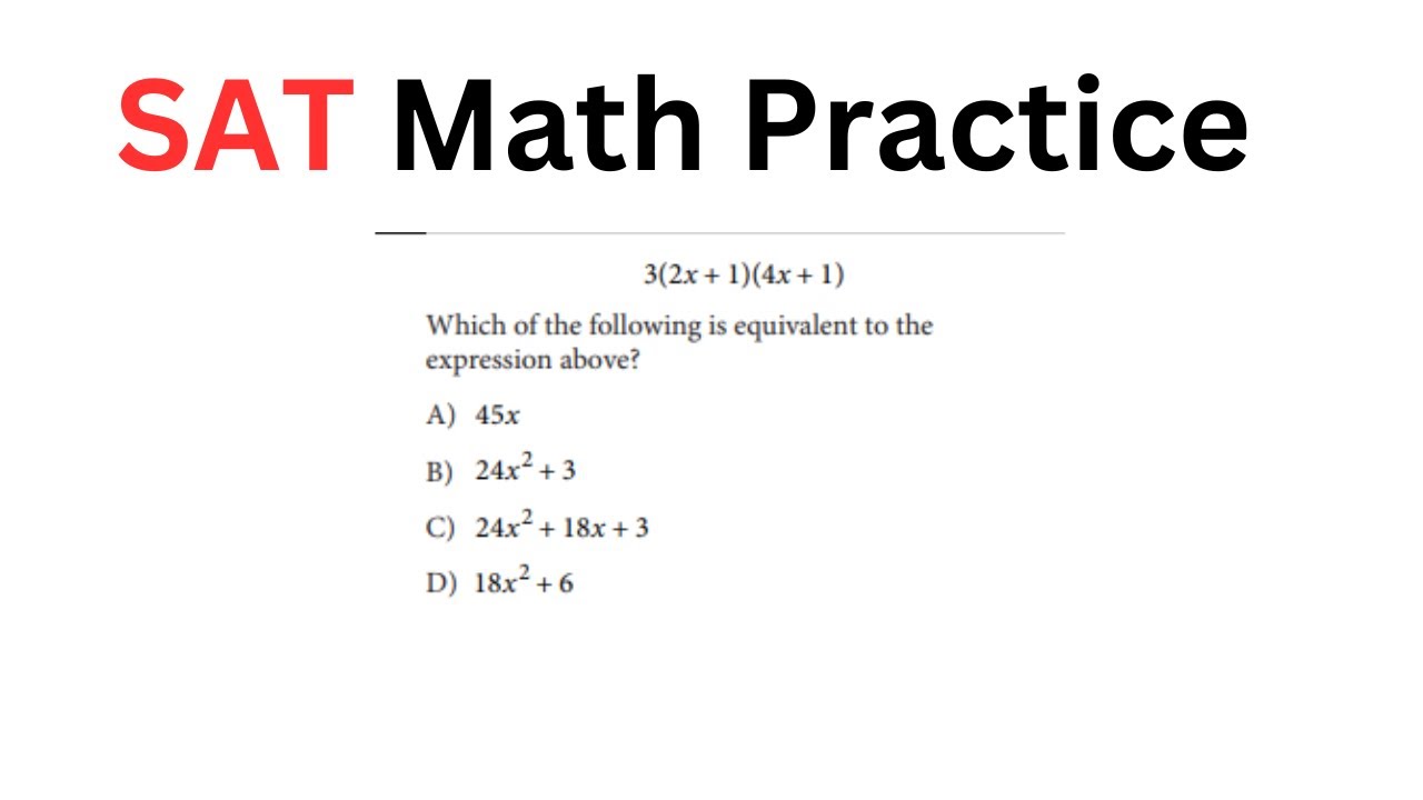 Algebra SAT Math Question - YouTube