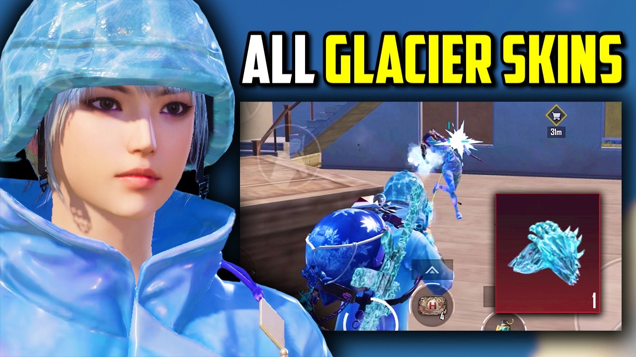 USING ALL GLACIER SKINS IN PUBG MOBILE!! - YouTube