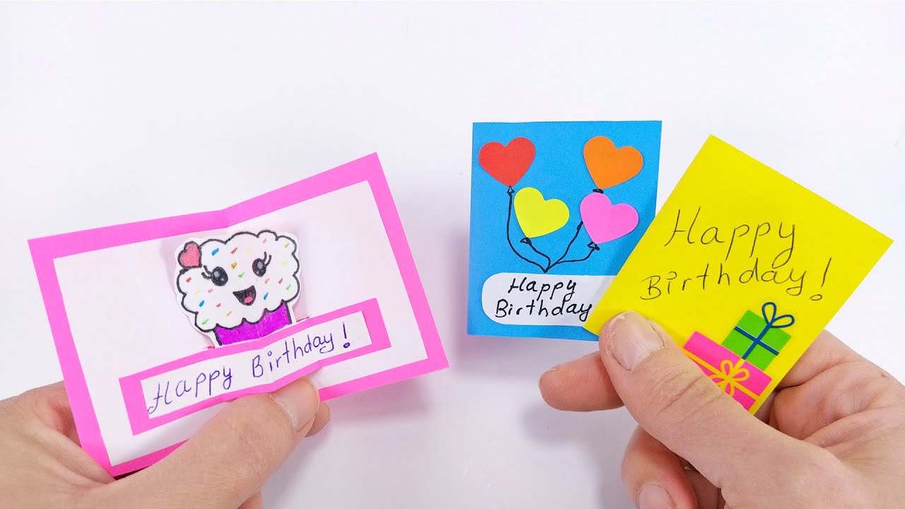 MINIATURE BIRTHDAY CARDS | Mini Birthday Cards | Pop Up Card - YouTube